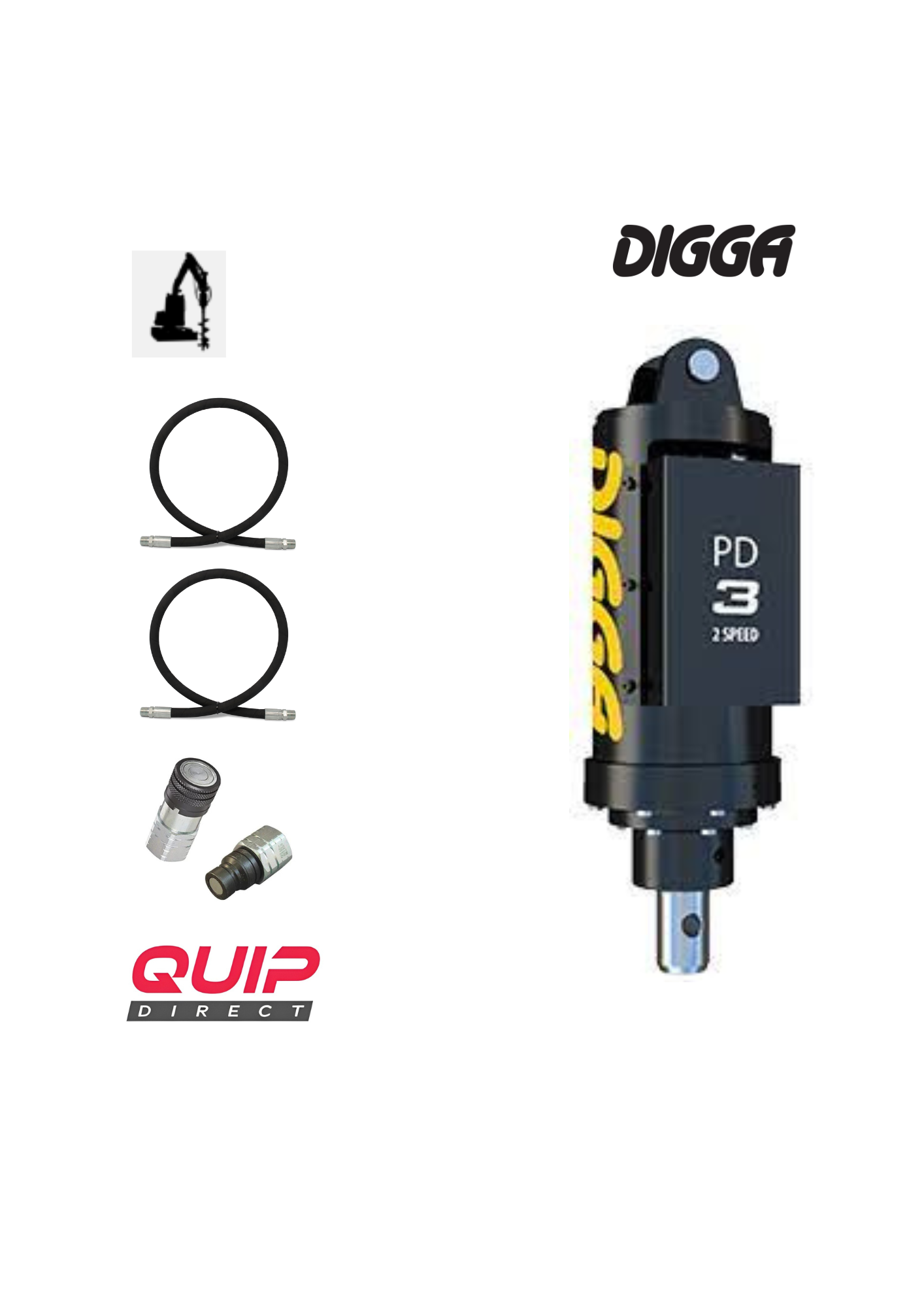 Auger Drive PDT3 Hoses & Couplers / 2 Speed – Quip Direct