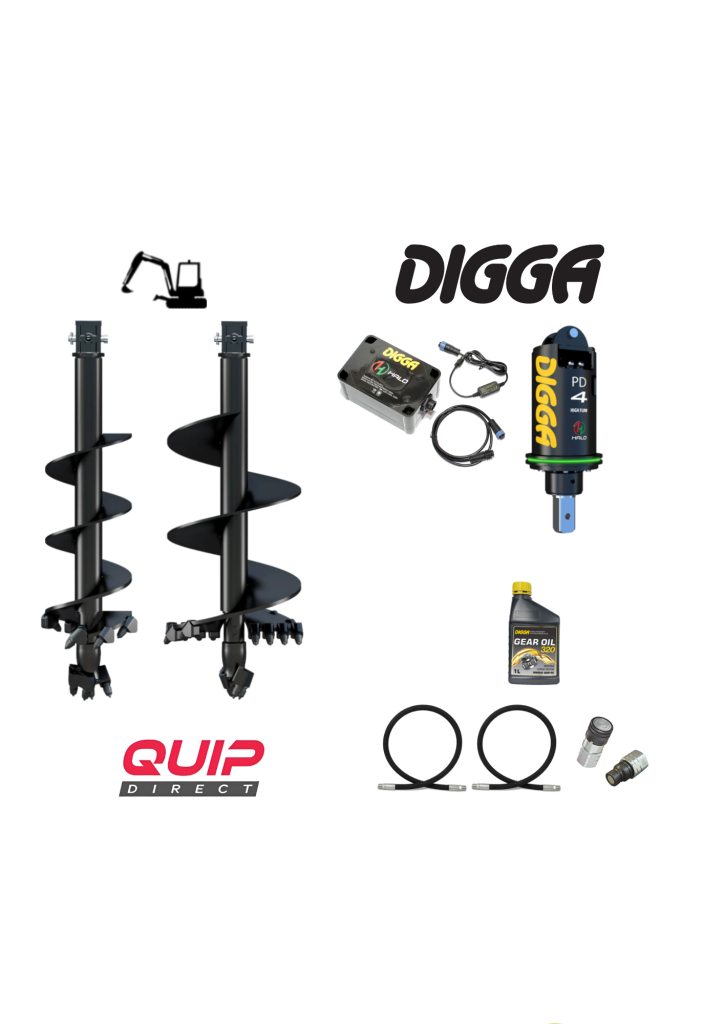 PD4 Auger Drive 75mm Square Drive 350mm 450mm Dedicated Rock Auger ...