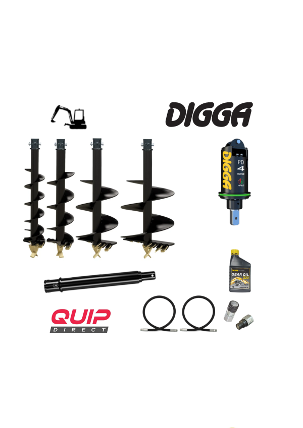 PD4 Auger Drive 75mm Square Drive 200mm 300mm 450mm 600mm Auger 1500mm ...
