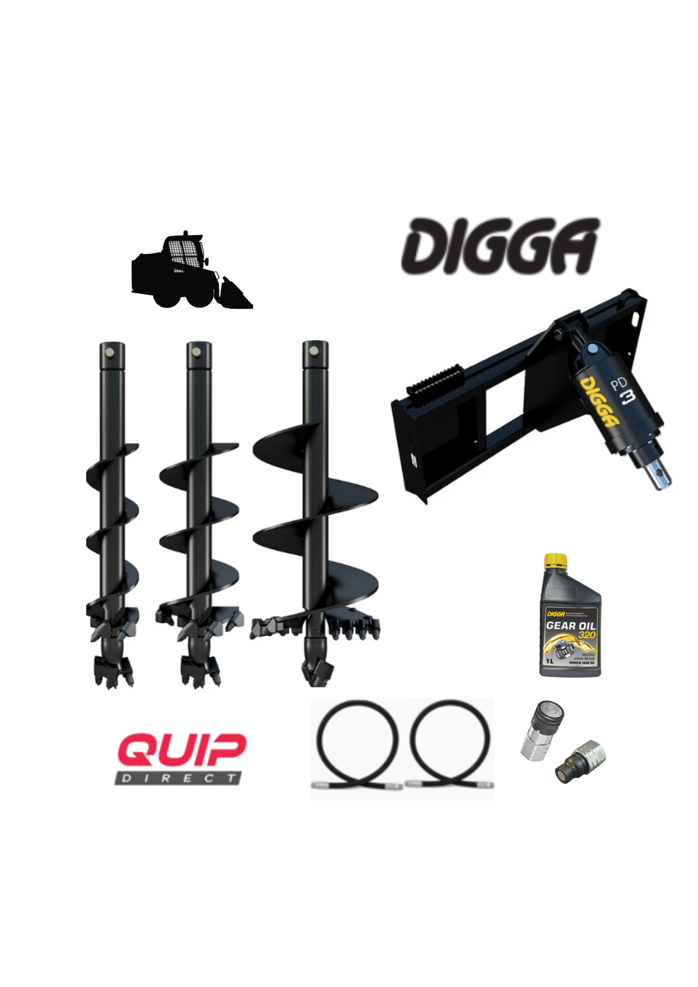PD3 Auger Drive Multi-Fit Fixed Centre Mount Frame 200mm 300mm 450mm ...