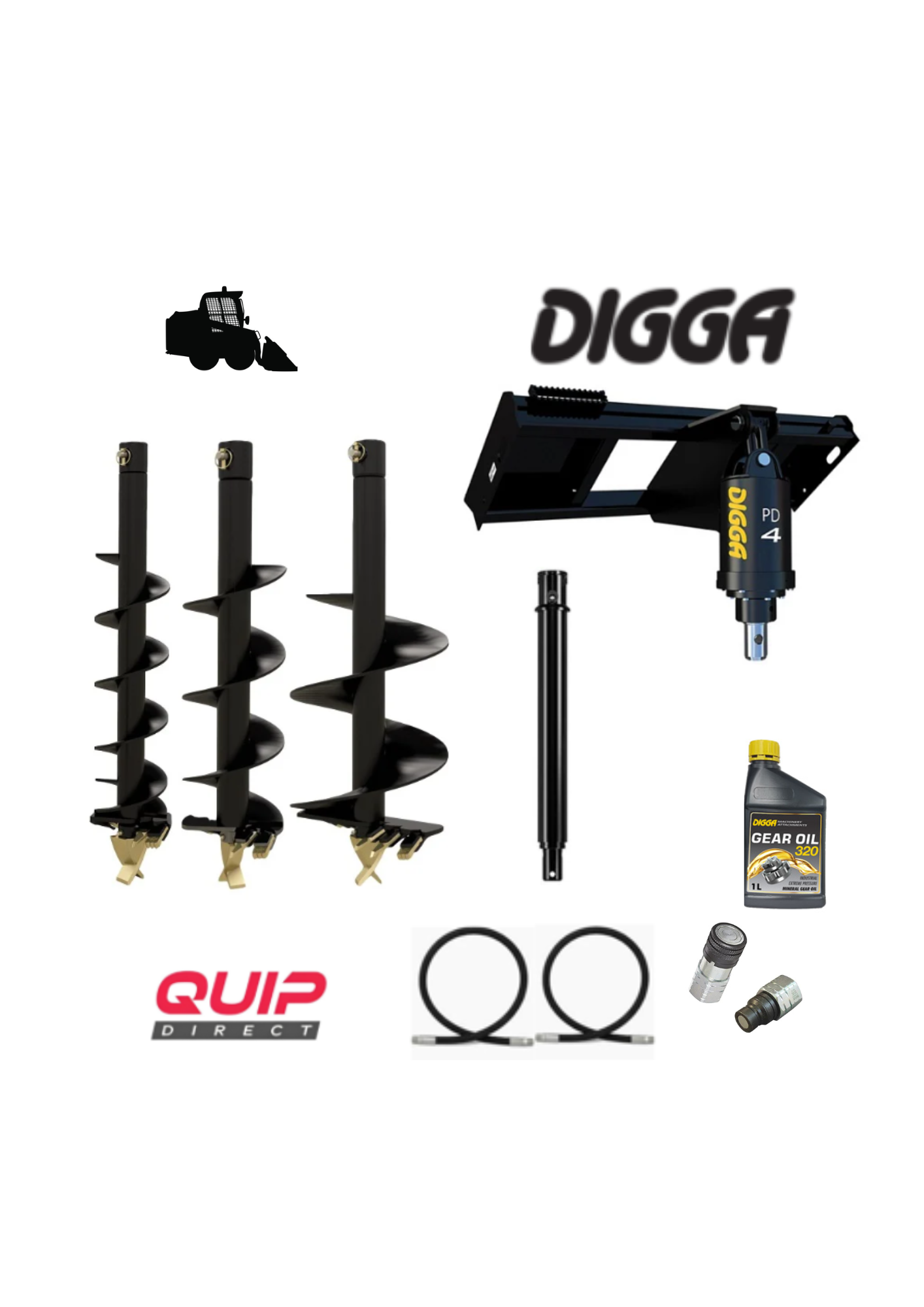 PD4 Auger Drive MULTIFIT Fixed Centre Mount Frame 250mm 350mm 450mm ...