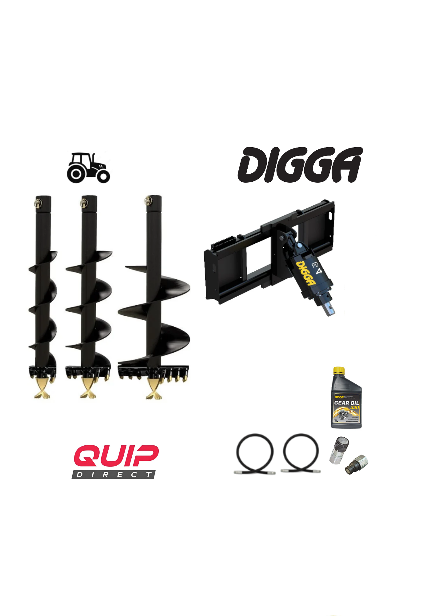 PD4 Auger Drive Standard Slide Frame 200mm 300mm 450mm Earth/Rock Auger ...