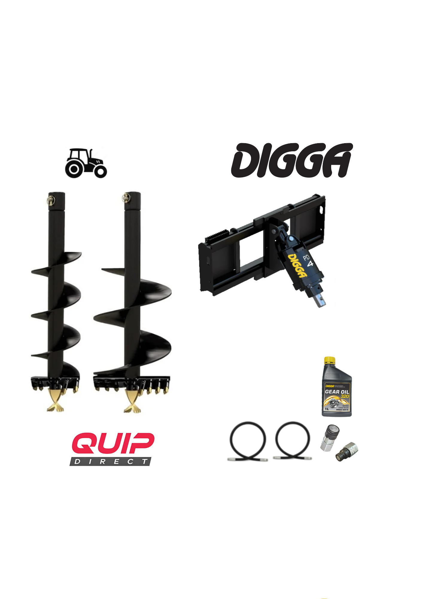 PD4 Auger Drive Standard Slide Frame 300mm 450mm Earth/Rock Auger Gear ...